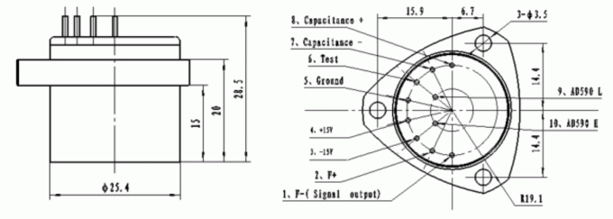 High Resolution Quartz Flexure Accelerometer Current Output 1 Axis