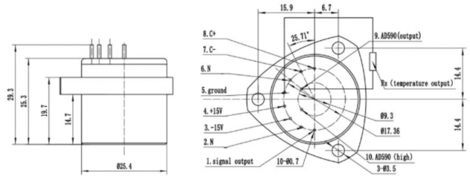 Single Axis Quartz Accelerometer Vibration Sensor ±50g